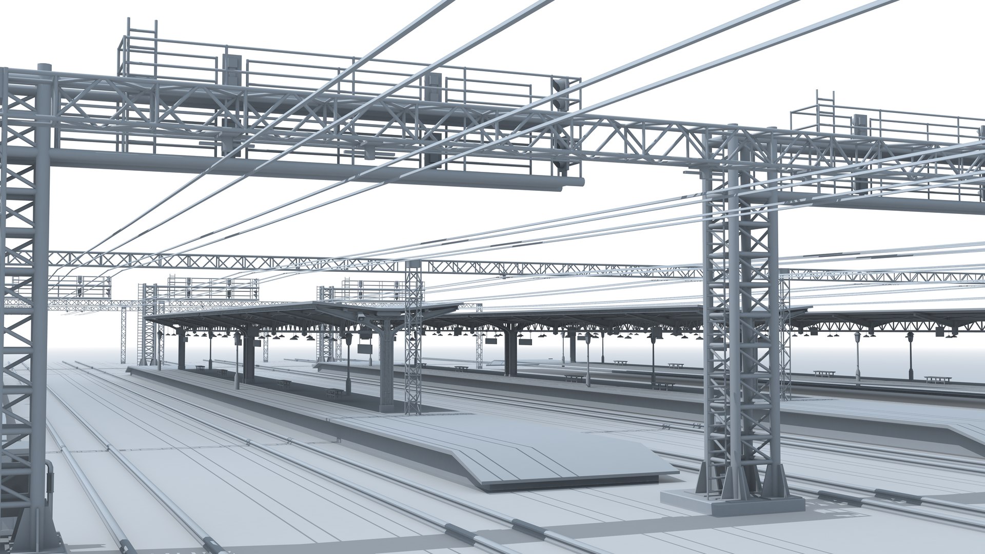 3D Railway Train Station Model - TurboSquid 1461597