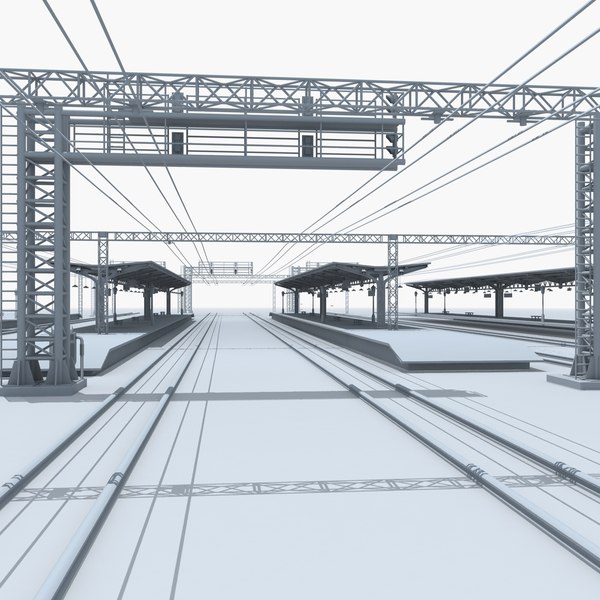 3D railway train station model - TurboSquid 1461597