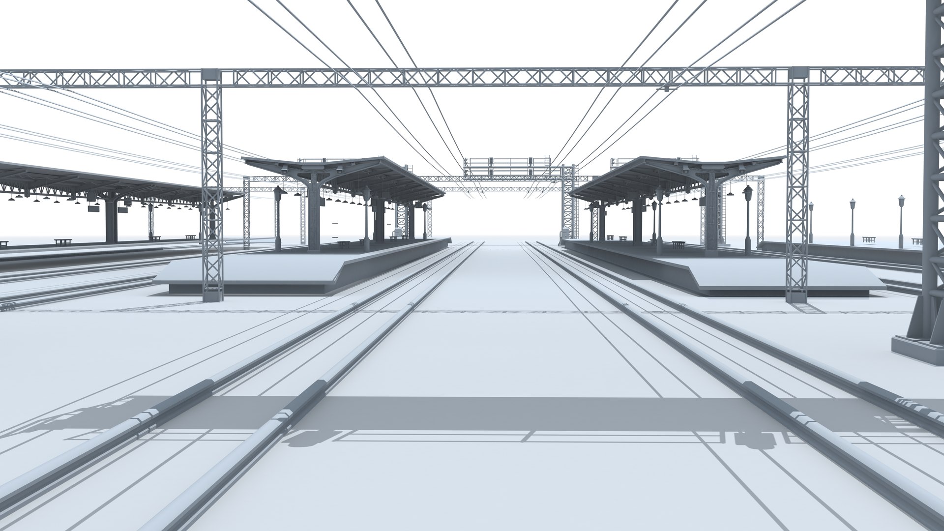 3D Railway Train Station Model - TurboSquid 1461597