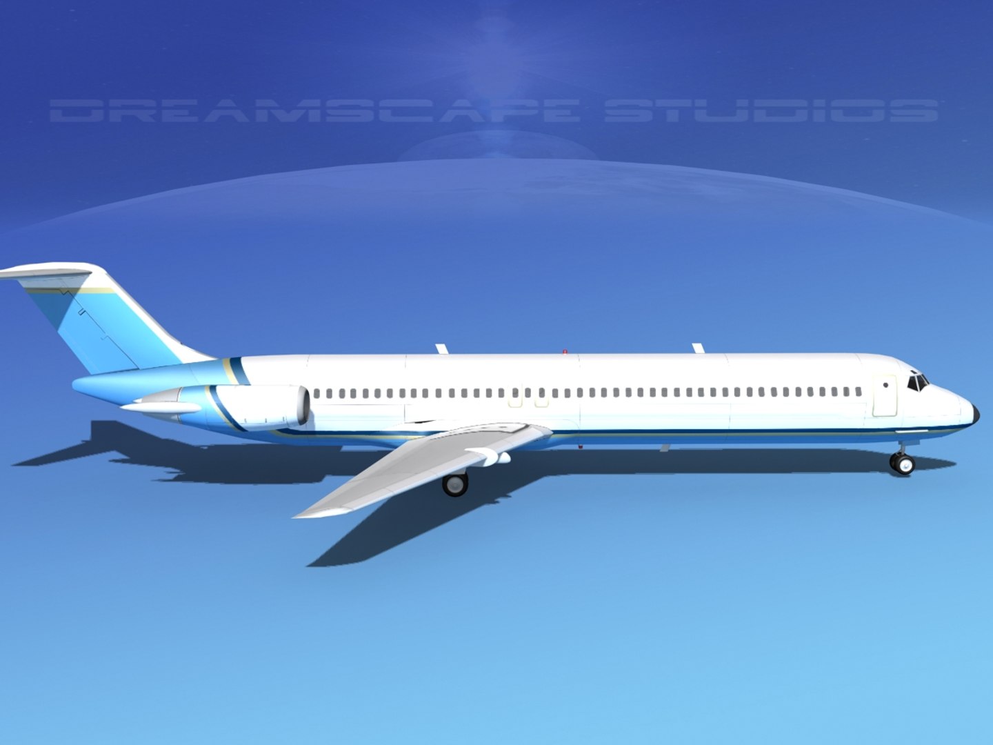 3d turbines dc-9-50 douglas dc-9 aircraft model