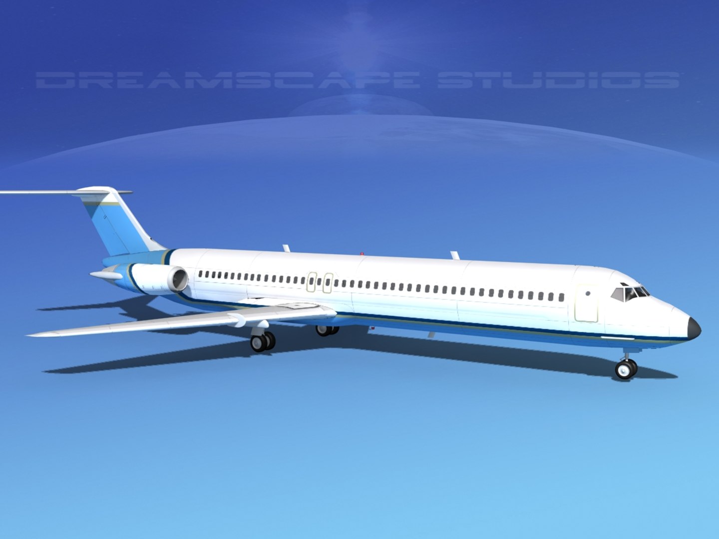 3d turbines dc-9-50 douglas dc-9 aircraft model