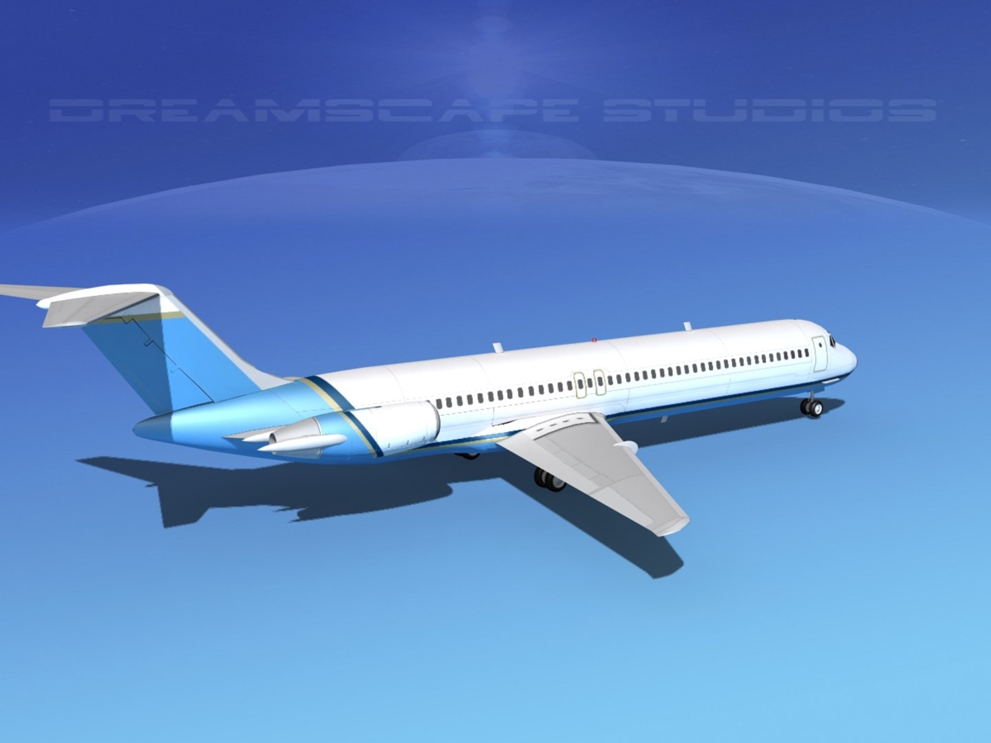 3d turbines dc-9-50 douglas dc-9 aircraft model