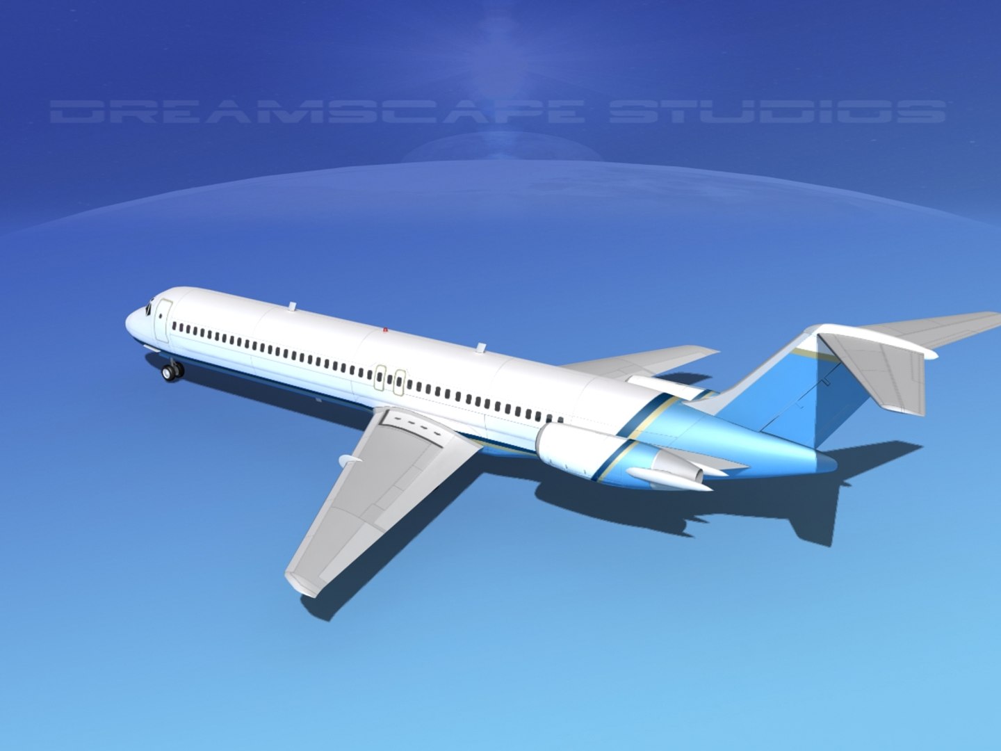 3d turbines dc-9-50 douglas dc-9 aircraft model