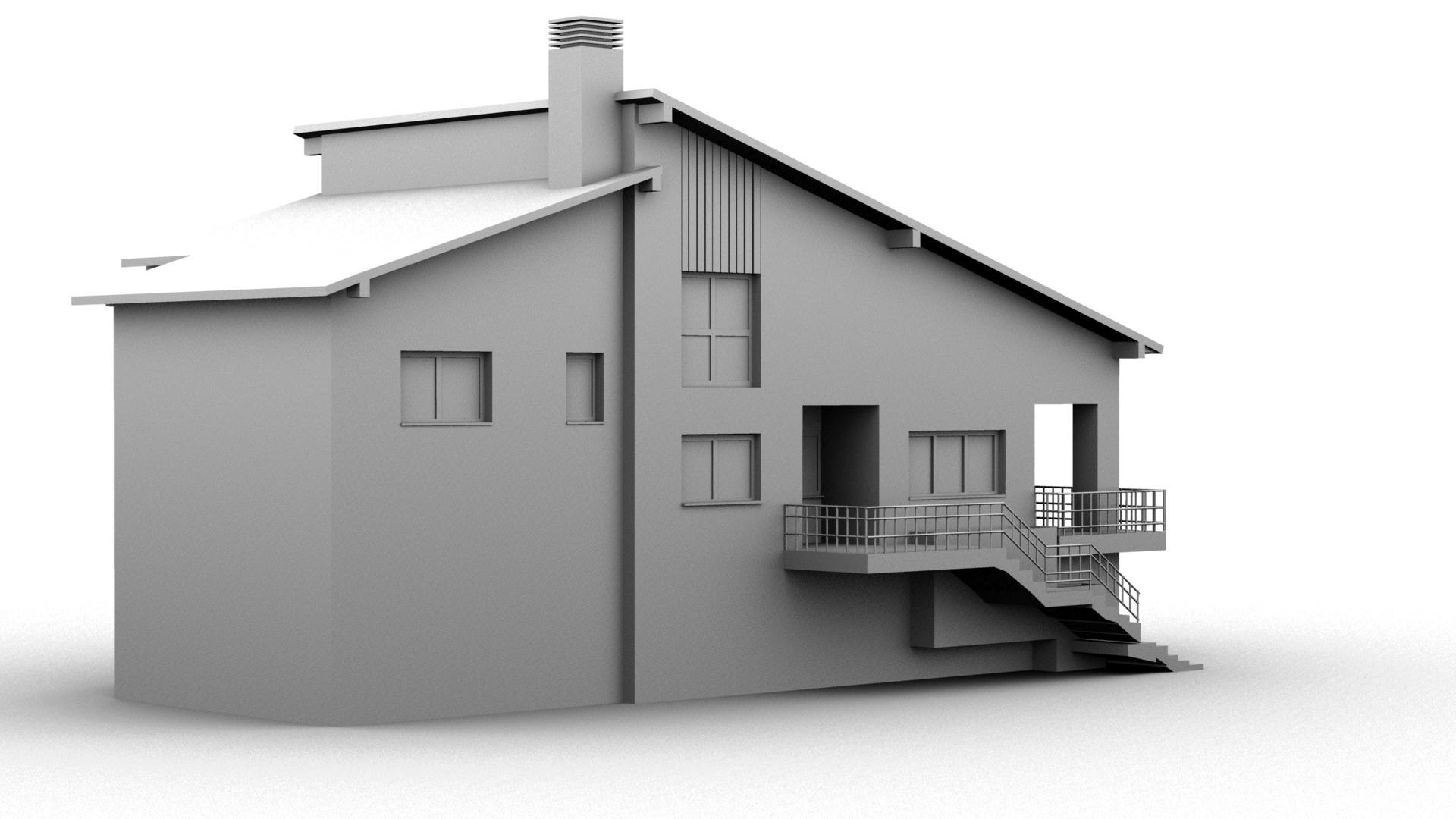 Detached House 3d Model