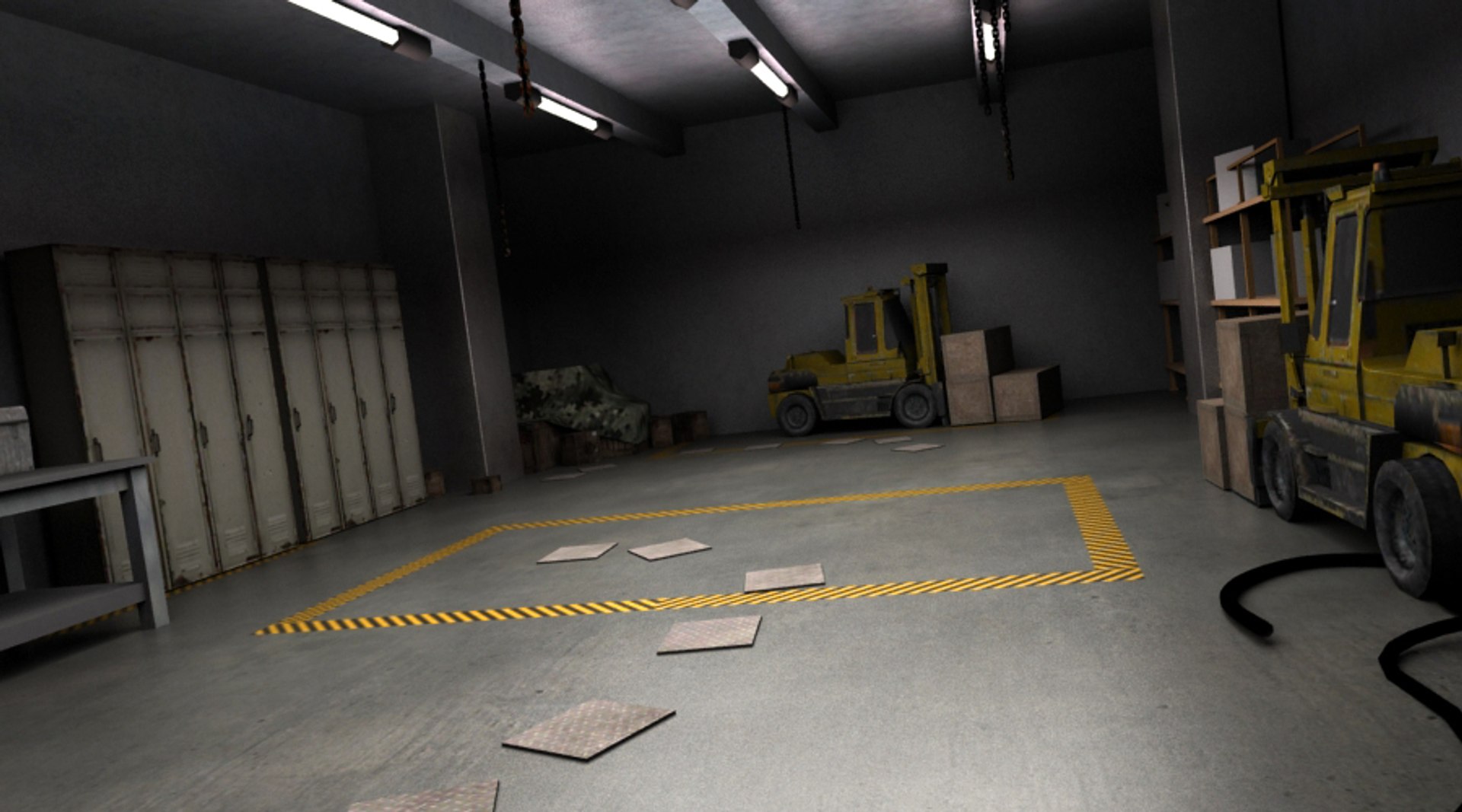 Set Garage Warehouse Showroom Model - TurboSquid 1654003