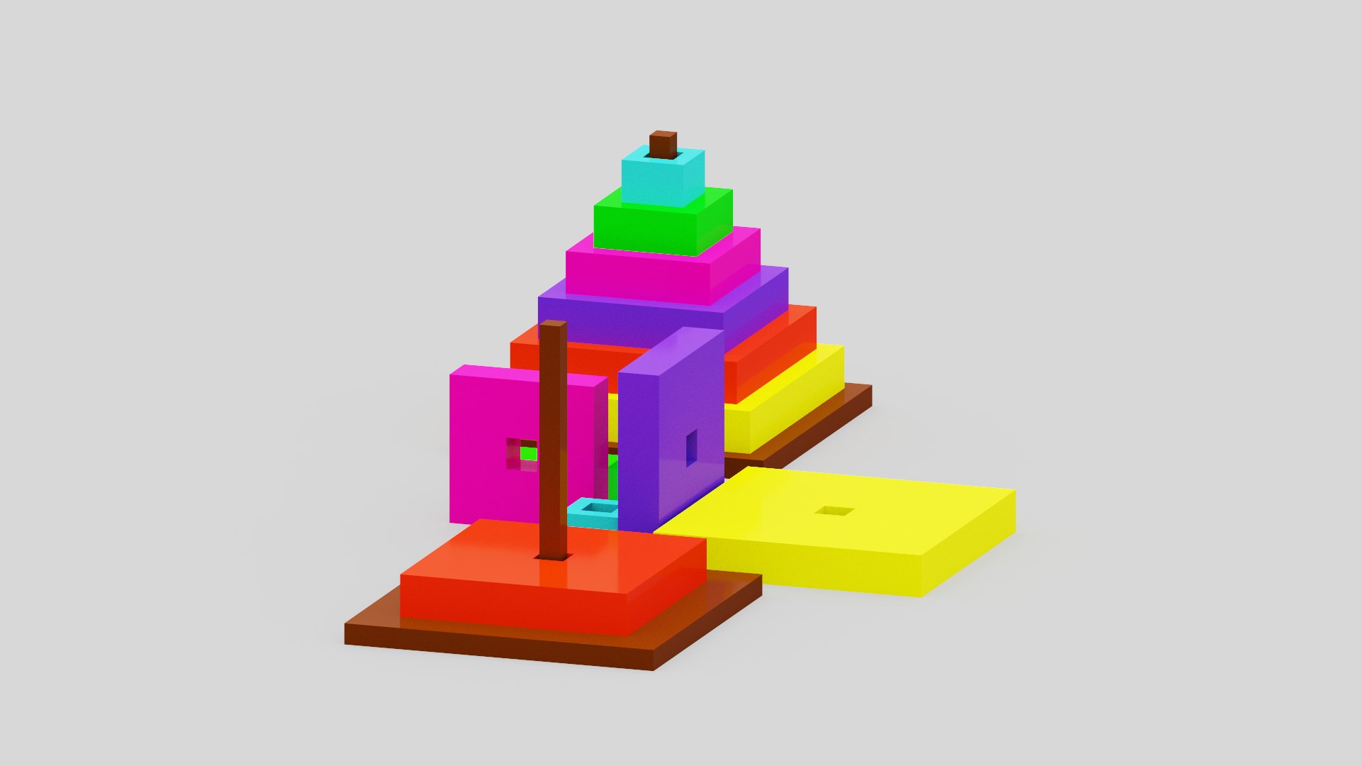 Wooden Stacking Toy 3D - TurboSquid 1883080