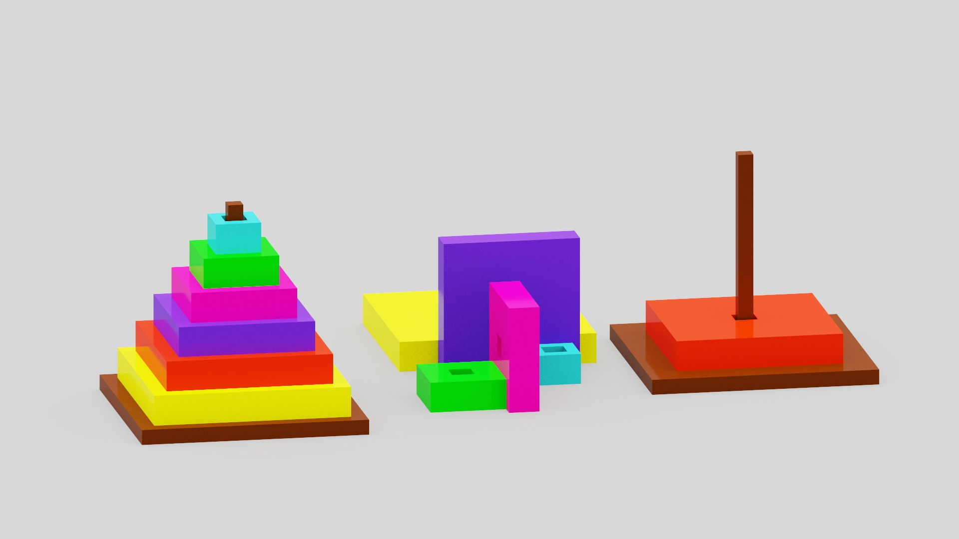 Wooden Stacking Toy 3D - TurboSquid 1883080