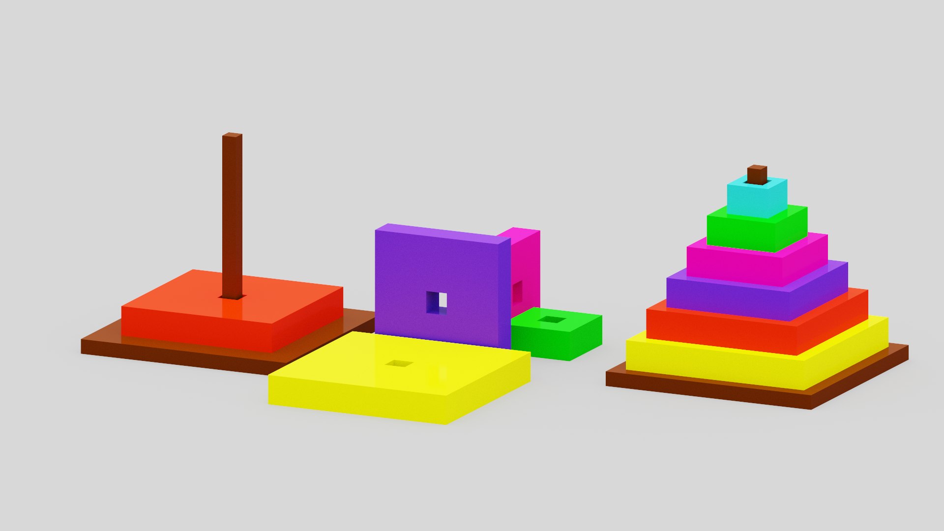 Wooden Stacking Toy 3D - TurboSquid 1883080