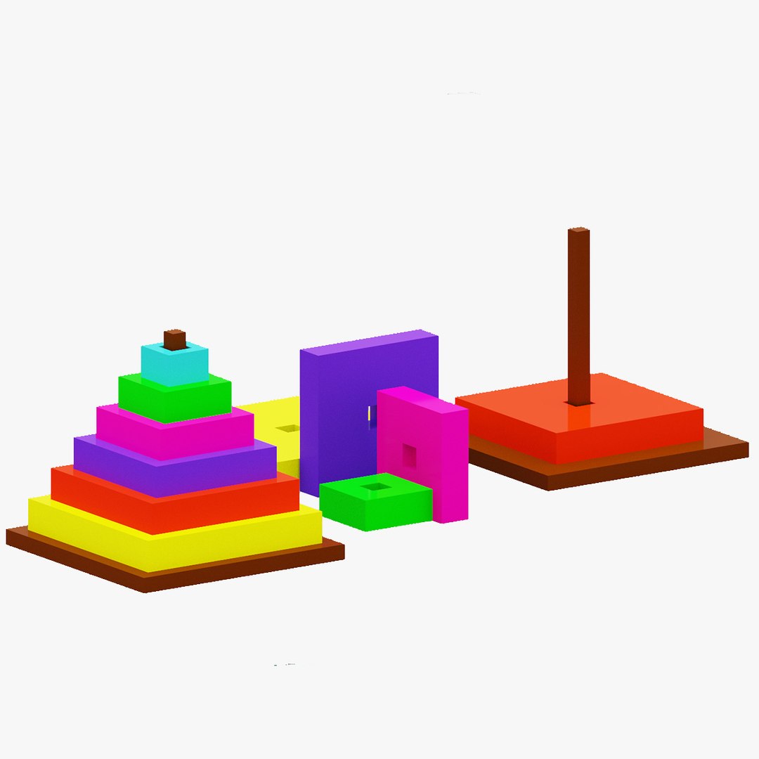 Wooden Stacking Toy 3D - TurboSquid 1883080