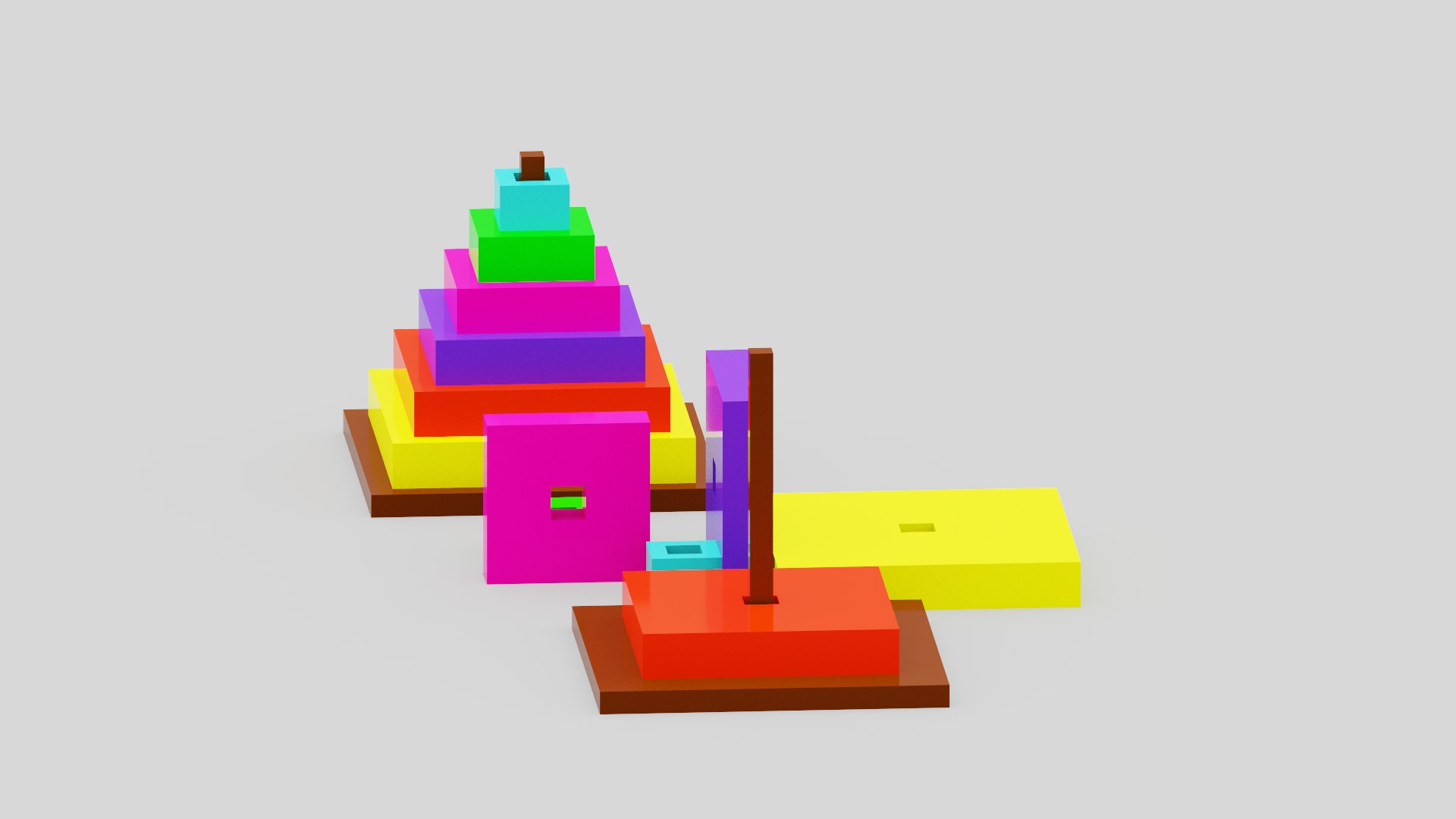 Wooden Stacking Toy 3D - TurboSquid 1883080