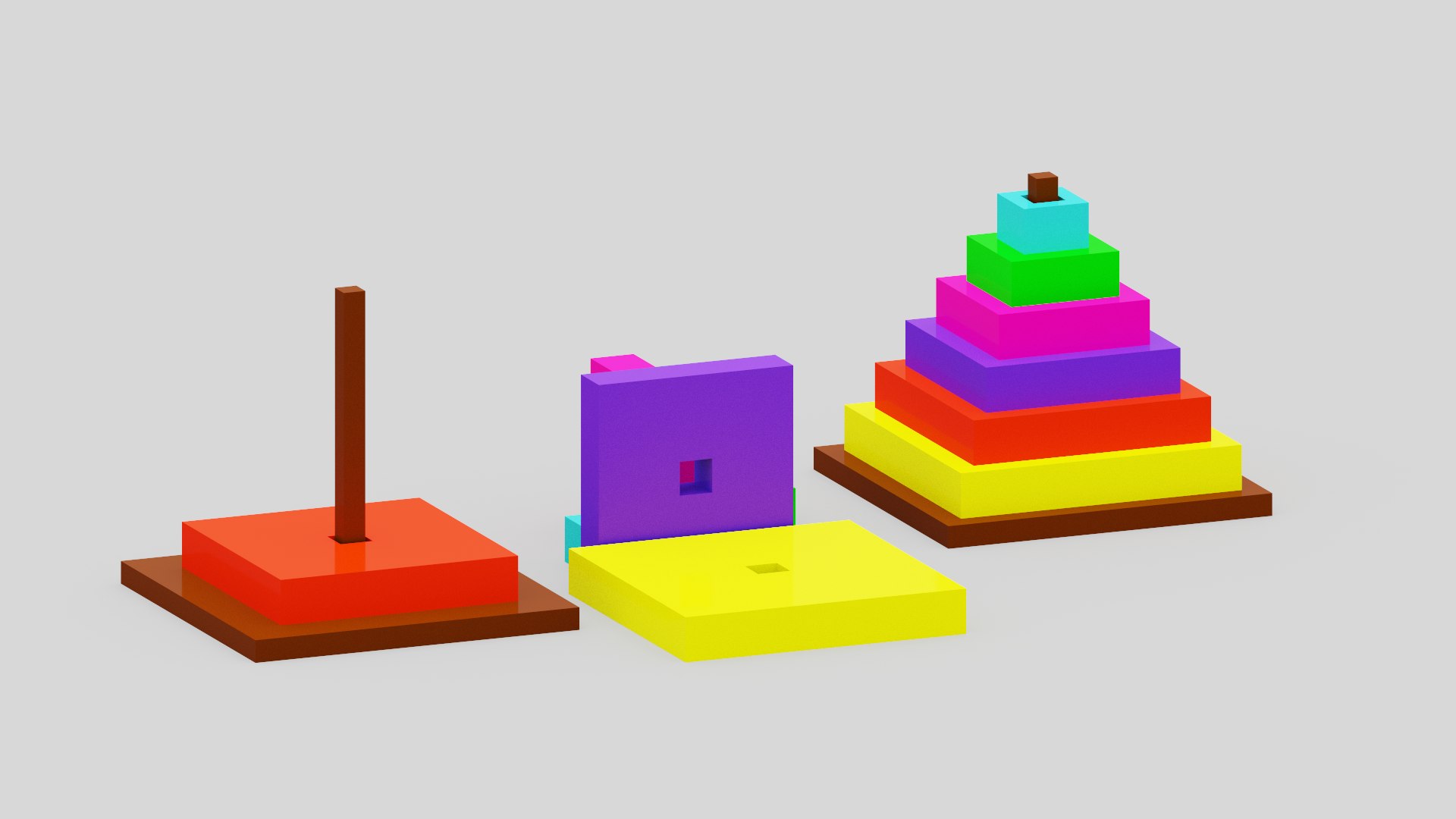 Wooden Stacking Toy 3D - TurboSquid 1883080