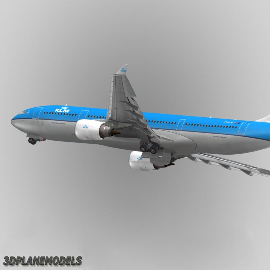 Airbus A330-200 Aircraft Landing 3d Model