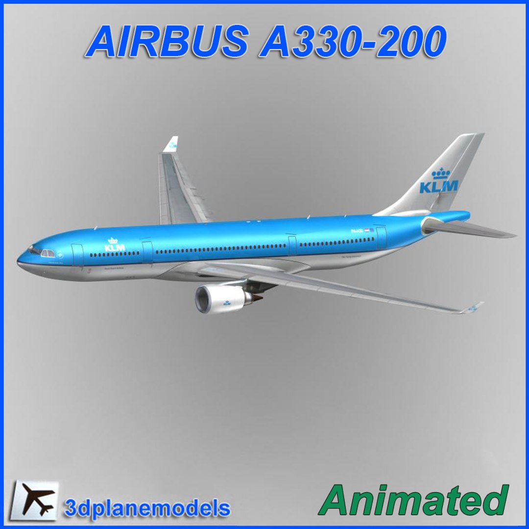 Airbus A330-200 Aircraft Landing 3d Model
