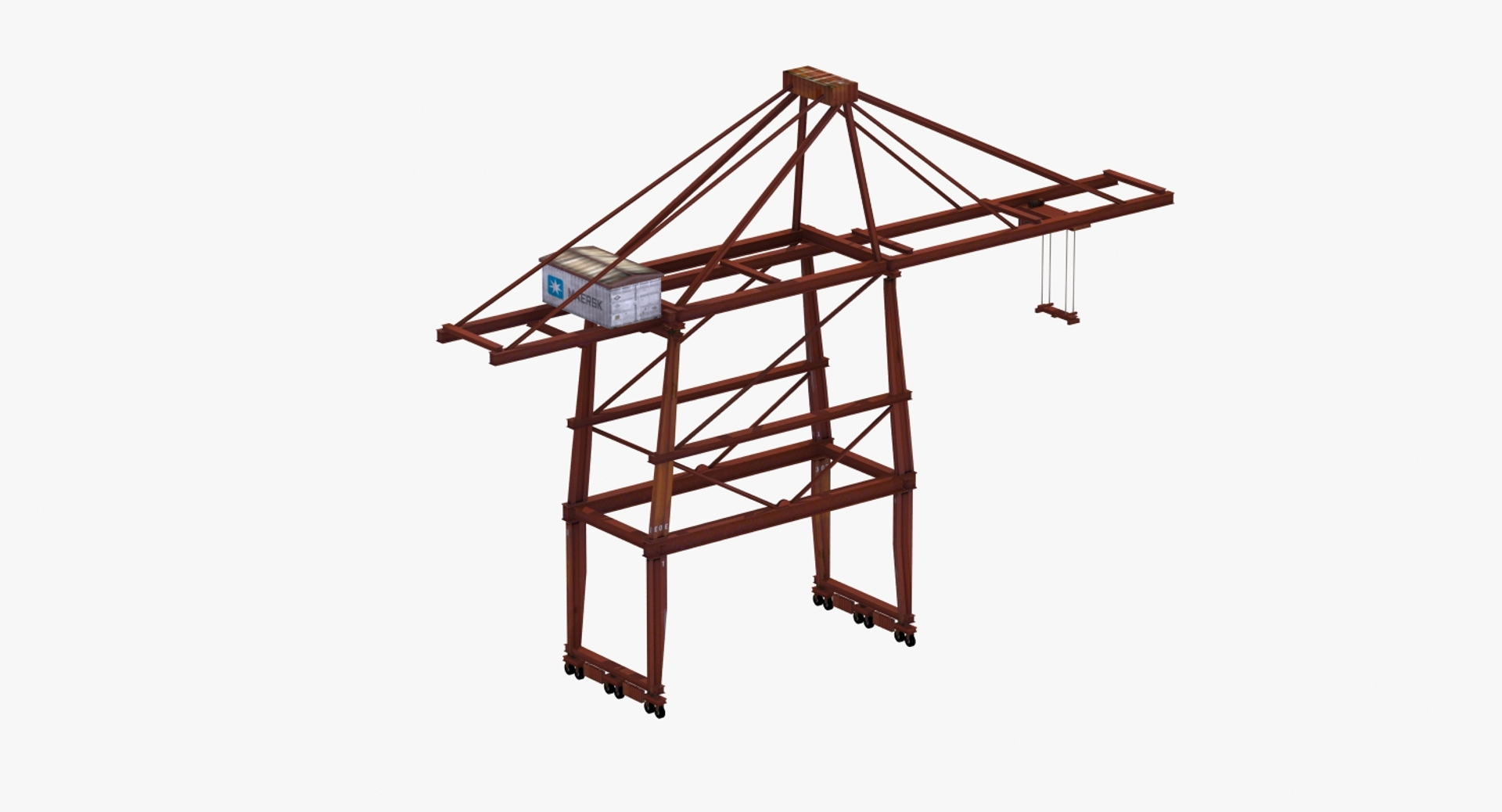 3d model container port cranes