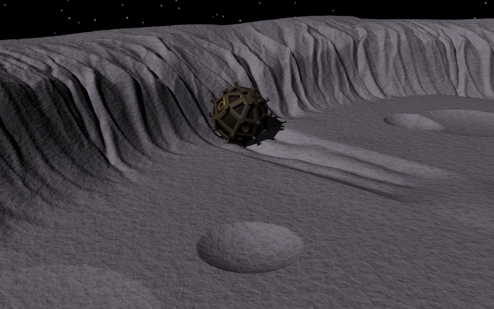 3d Model Classic Space Ship Sphere