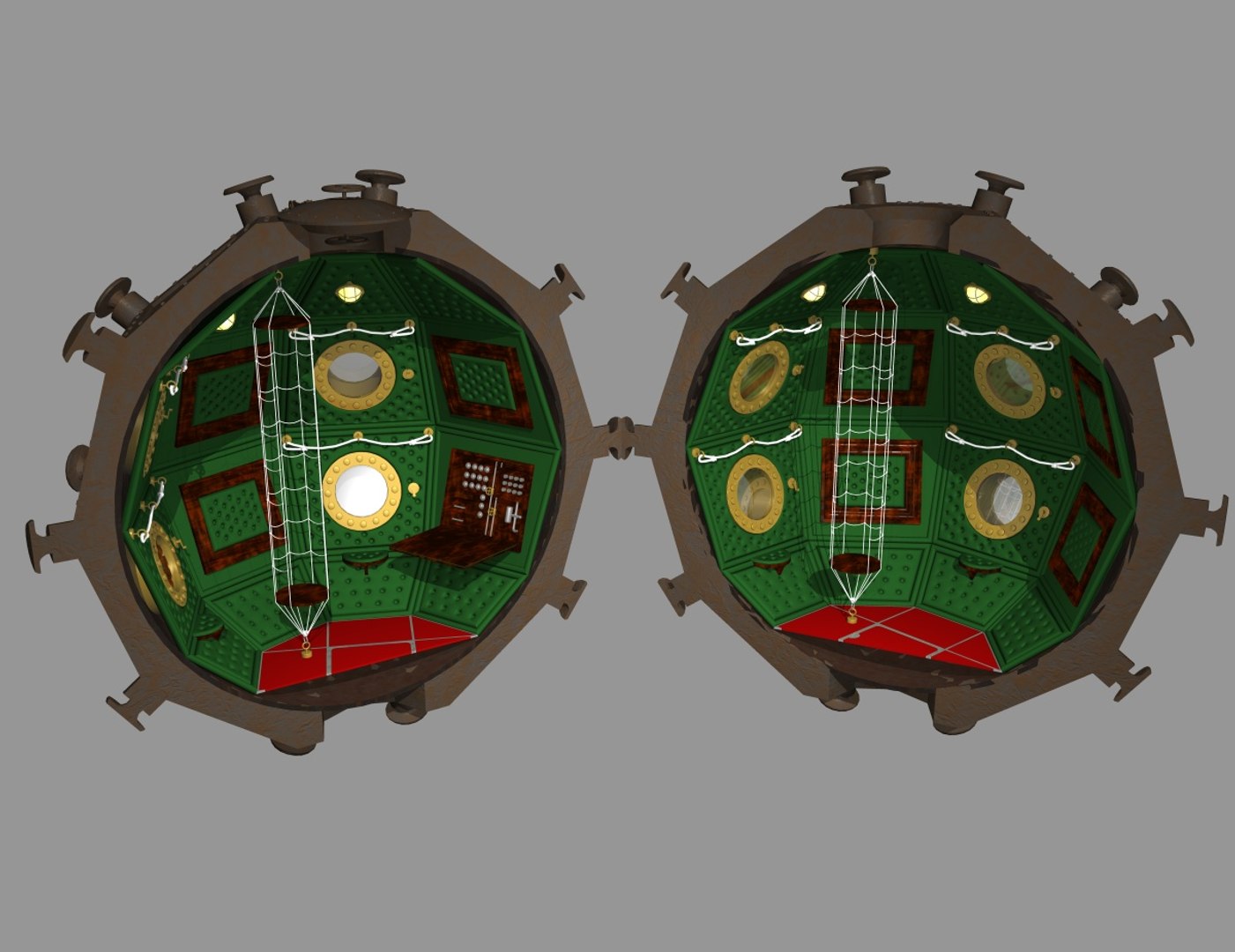 3d Model Classic Space Ship Sphere