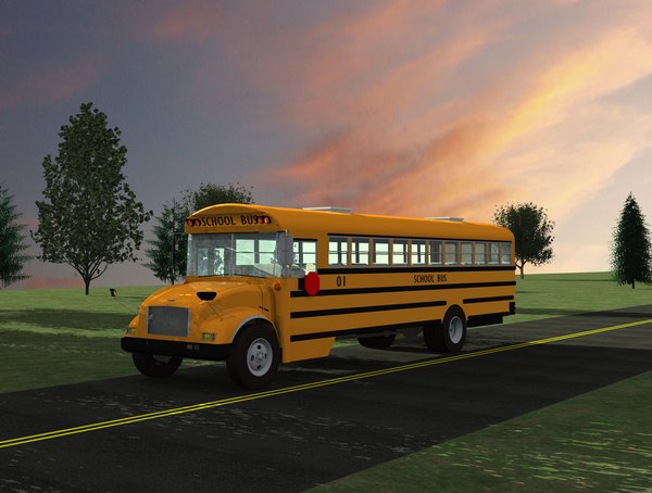 3D AutoCAD drawing school bus dwg