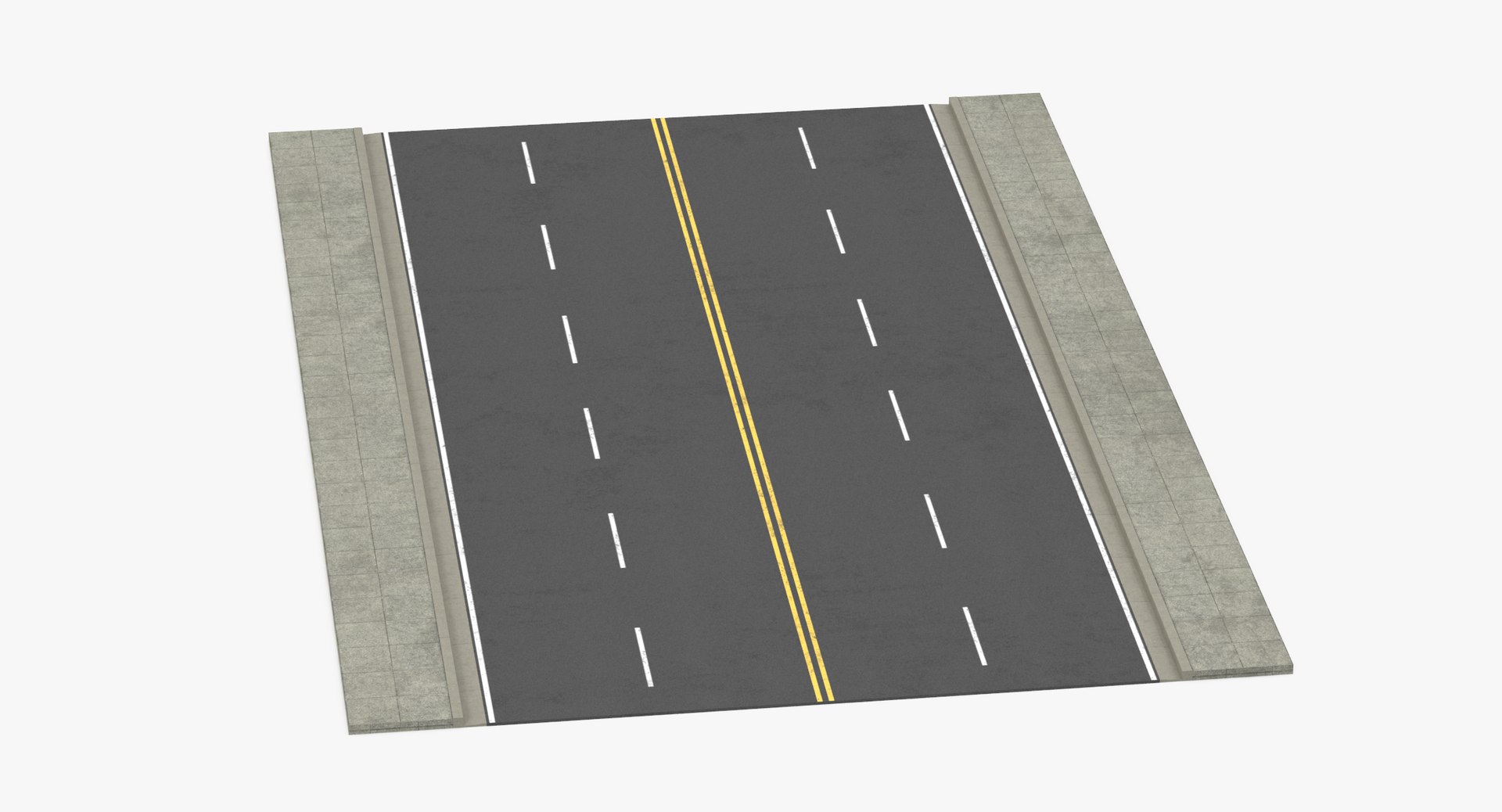 4 Lane Street Straight 3d Model