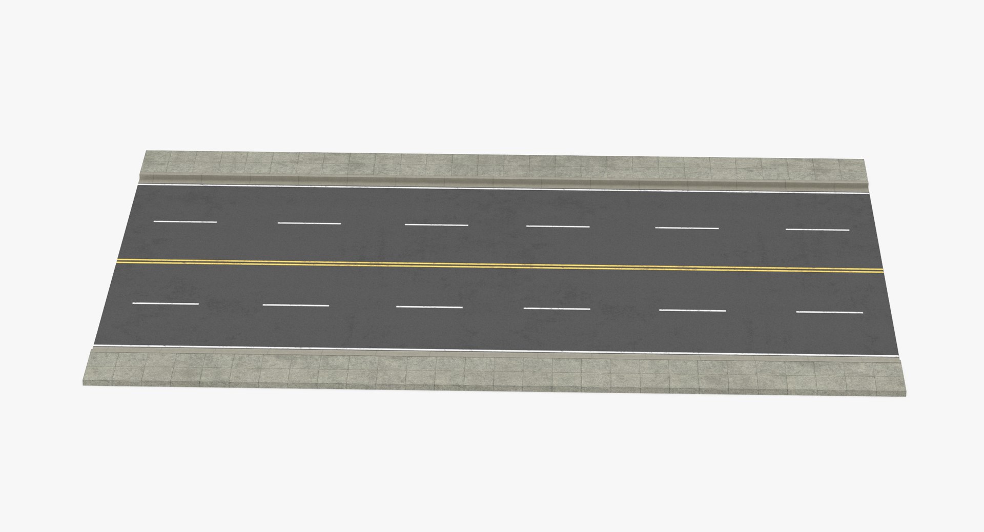 4 Lane Street Straight 3d Model