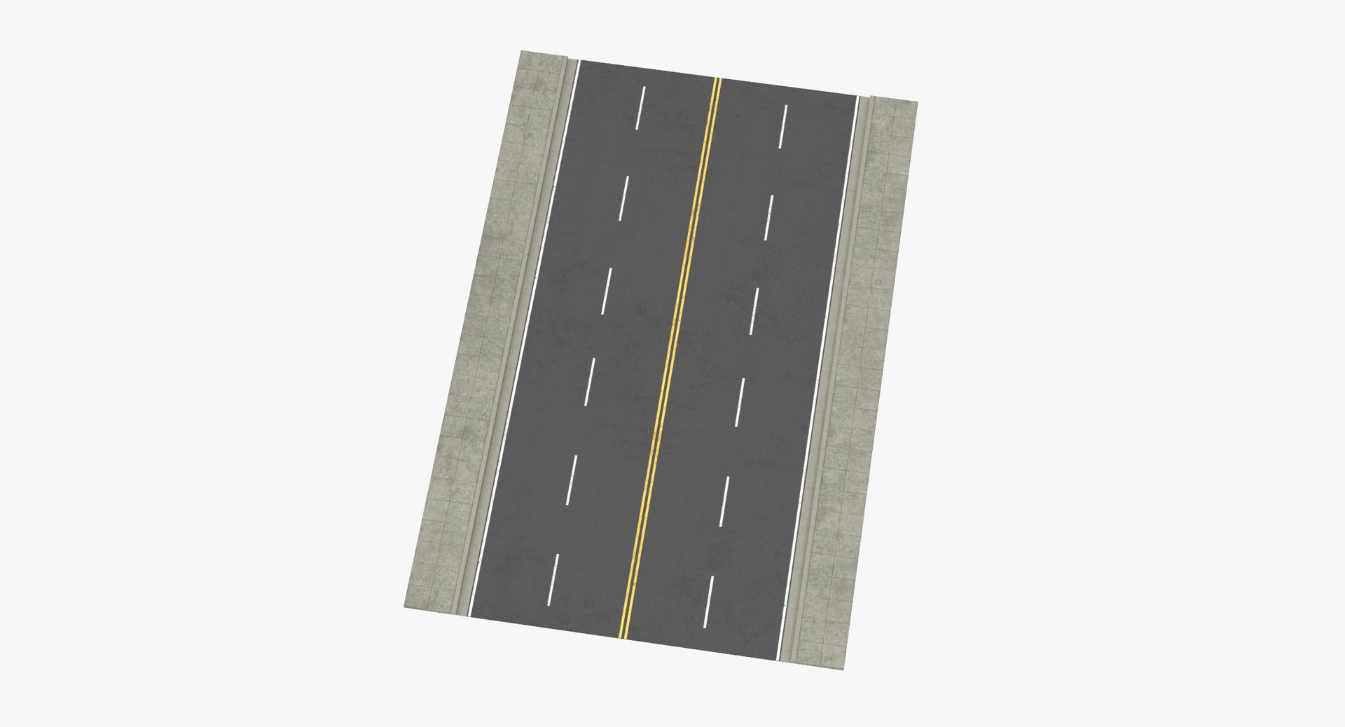 4 Lane Street Straight 3d Model
