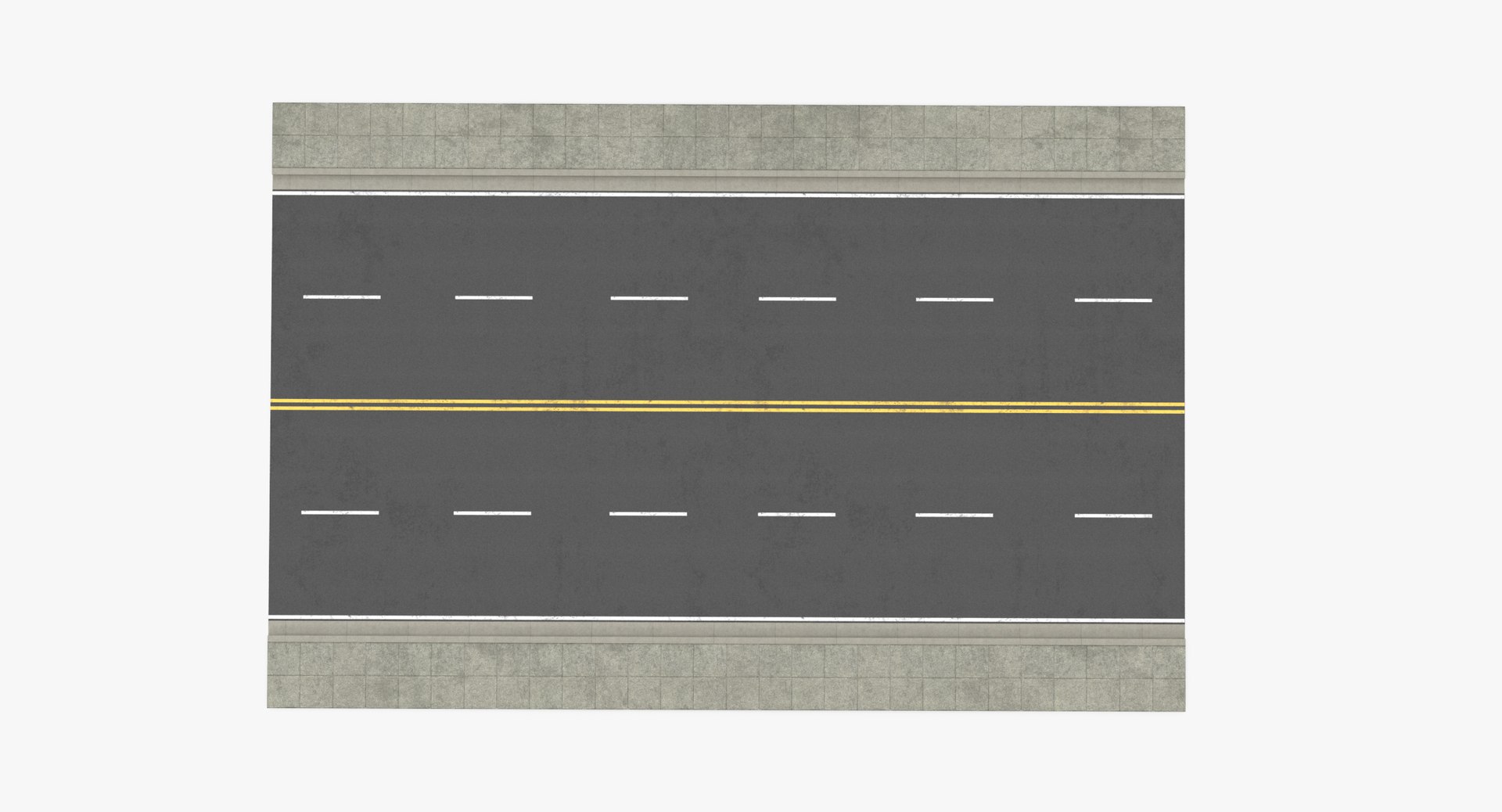 4 Lane Street Straight 3d Model