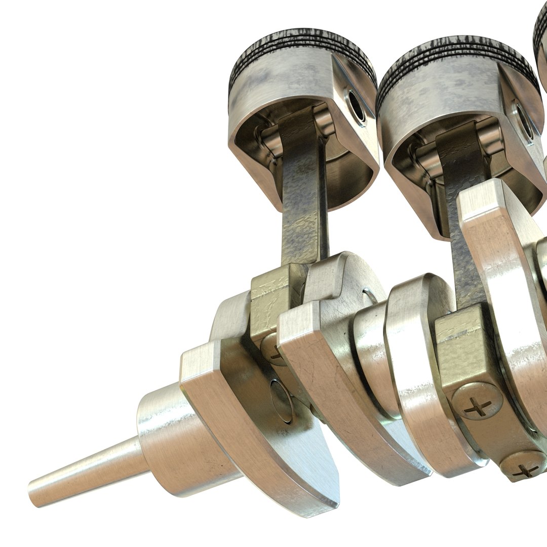 engine piston crankshaft 3d model