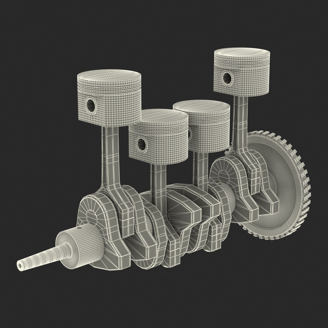 Engine Piston Crankshaft 3d Model