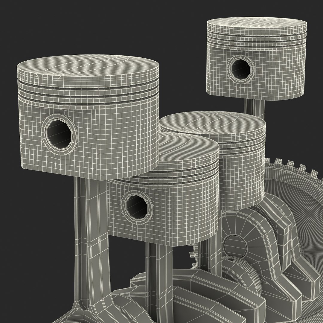 Engine Piston Crankshaft 3d Model