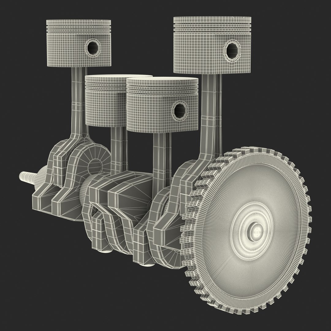 Engine Piston Crankshaft 3d Model