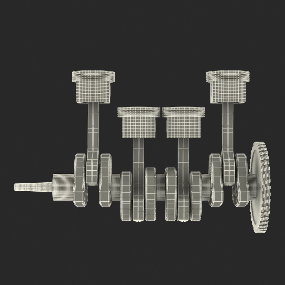 Engine Piston Crankshaft 3d Model