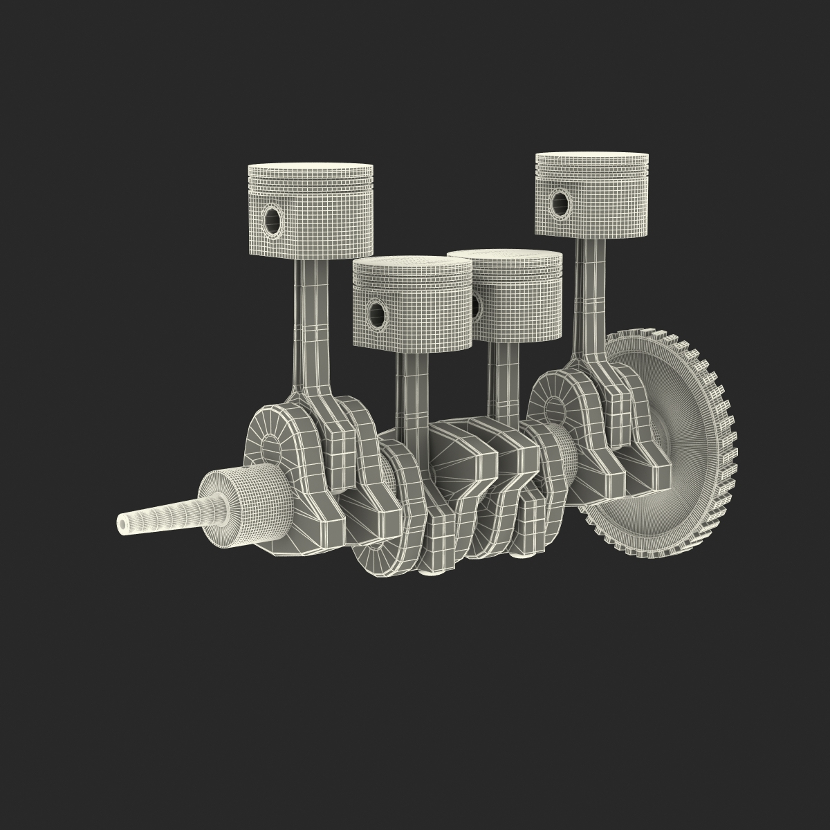modelo 3d Pistón del motor y cigüeñal - TurboSquid 1036121
