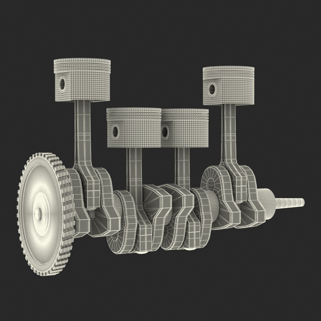 Engine Piston Crankshaft 3d Model