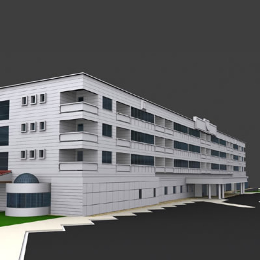 Building Exterior Hotel 3d Max