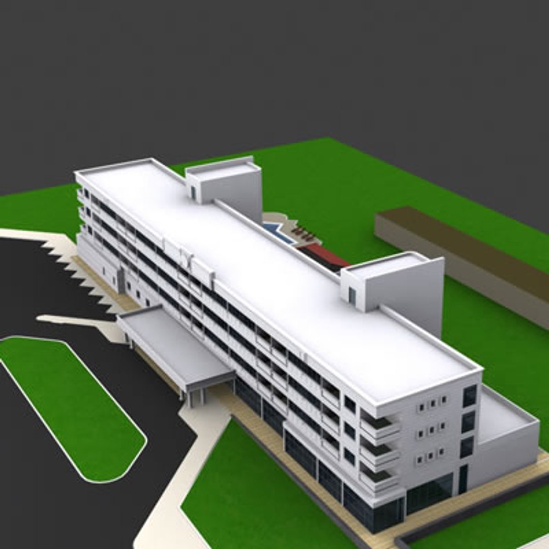 Building Exterior Hotel 3d Max