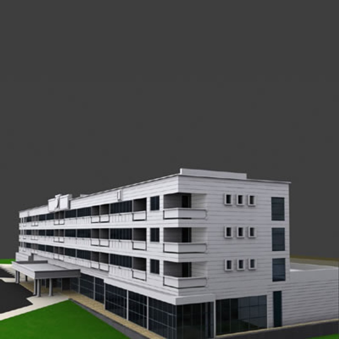 Building Exterior Hotel 3d Max