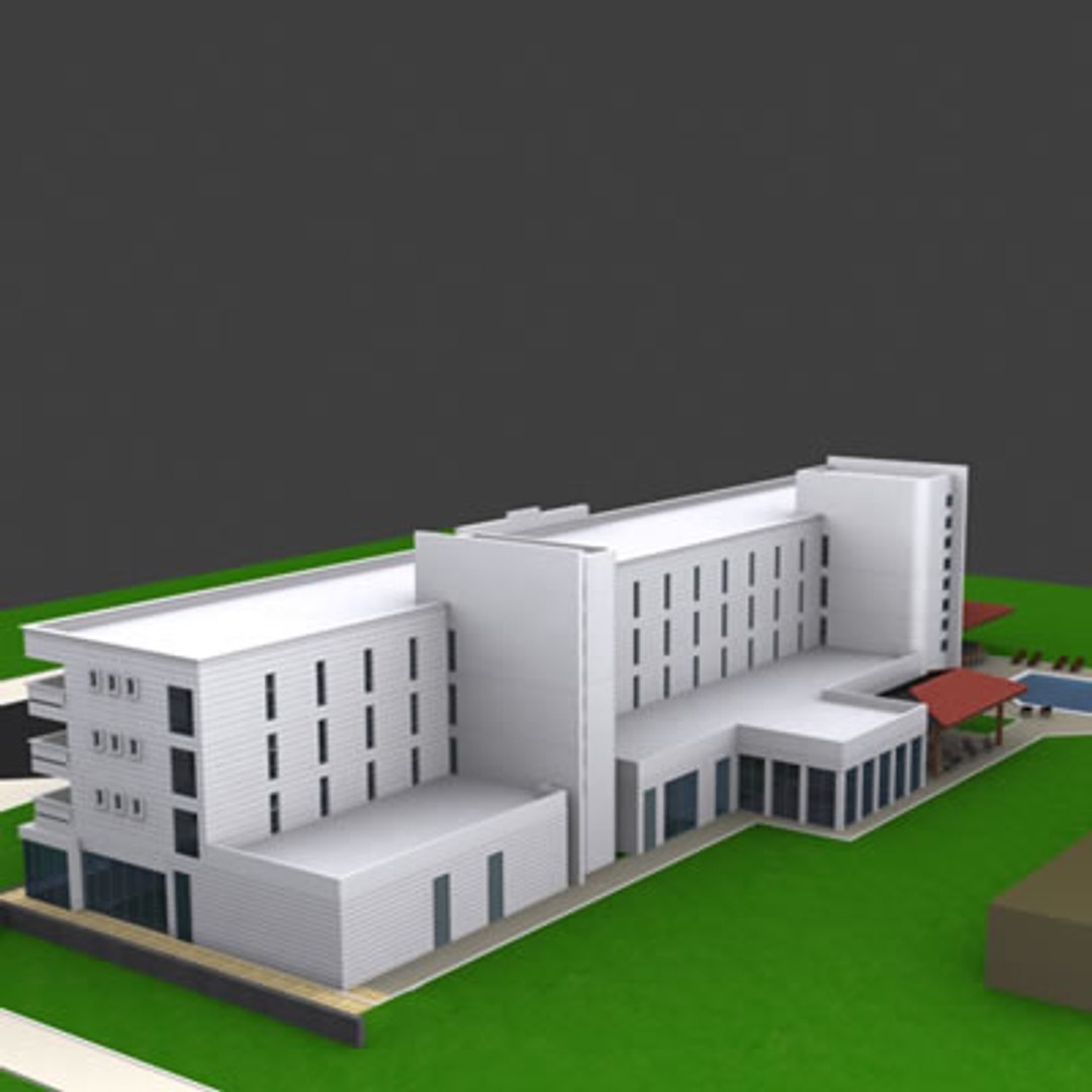 Building Exterior Hotel 3d Max