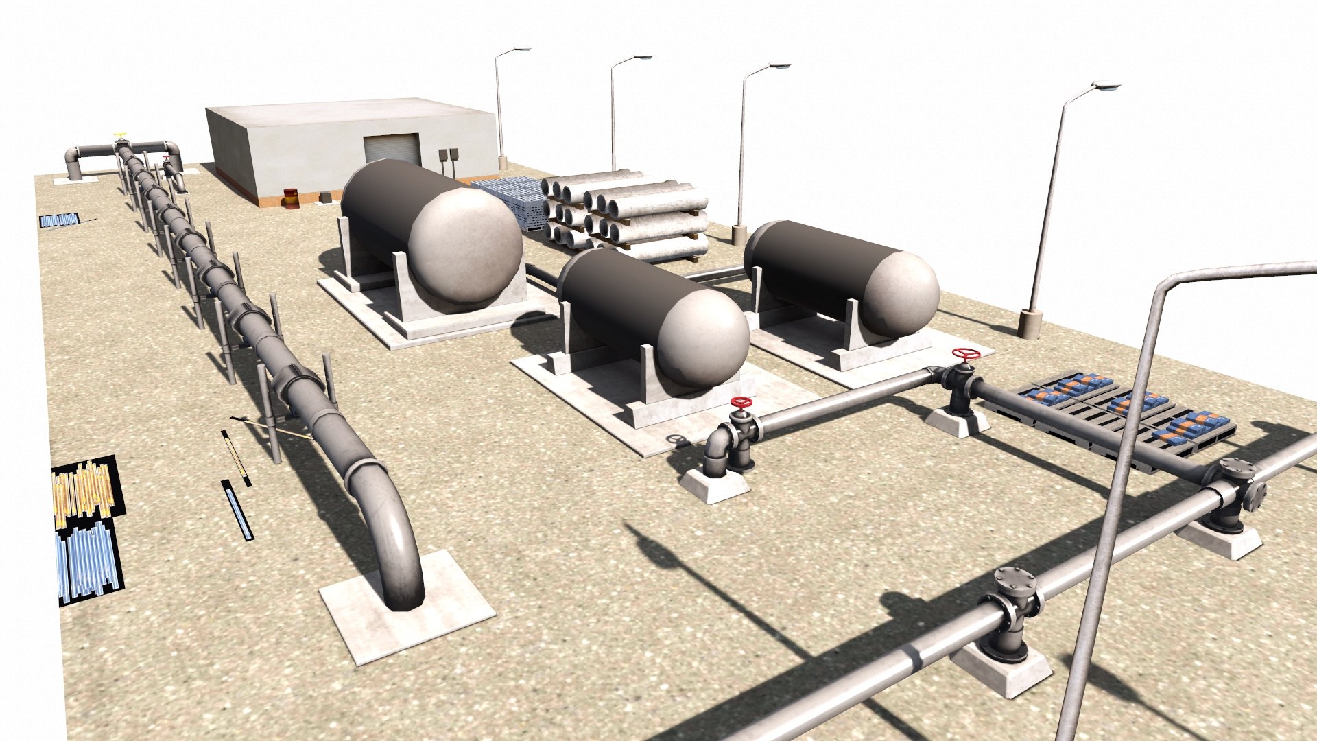 3D Model Detailed Refinery Collection - TurboSquid 2344269