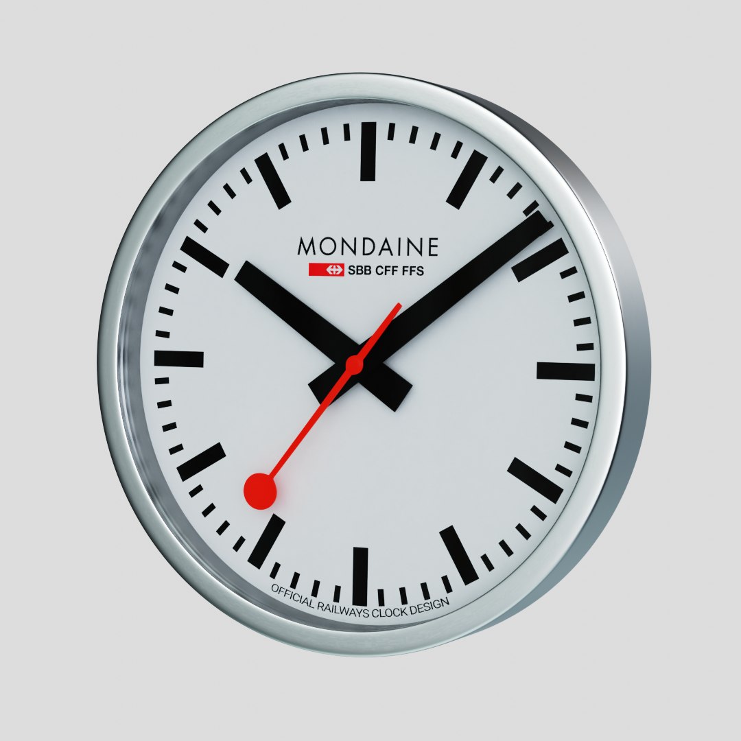 3D Swiss Wallclock Mondaine 40cm - TurboSquid 1665057