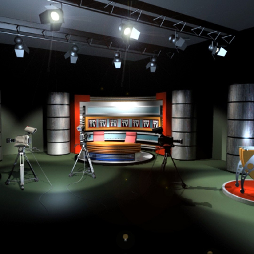 3ds Max Tv News Studio Cameras