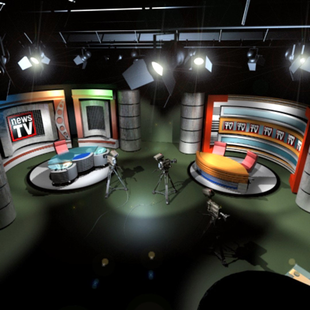 3ds Max Tv News Studio Cameras
