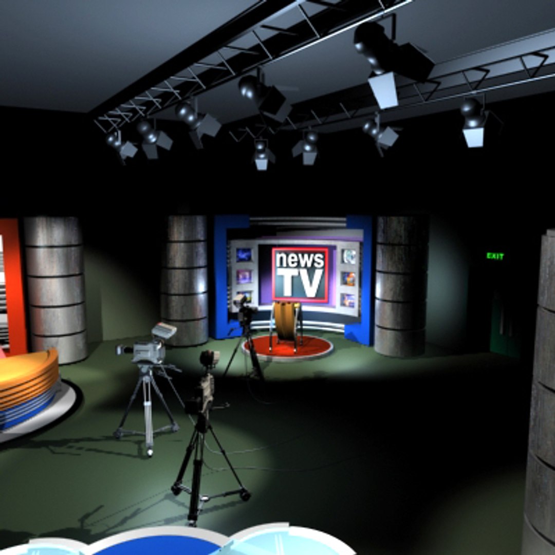 3ds Max Tv News Studio Cameras