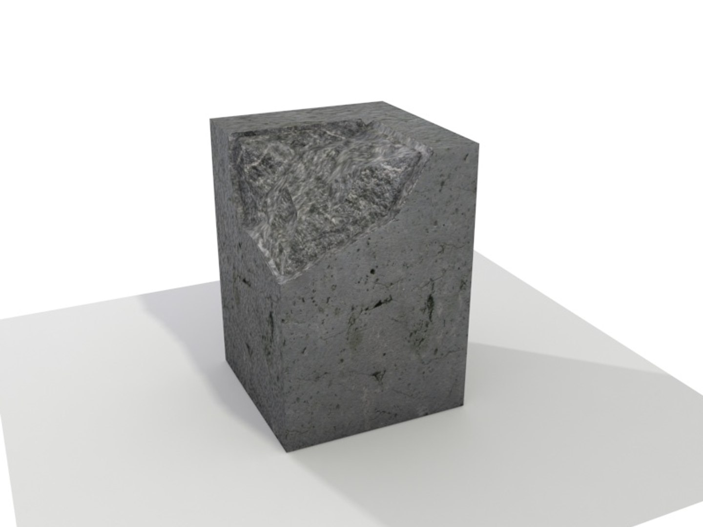 Square Concrete Blocks Broken 3d Model