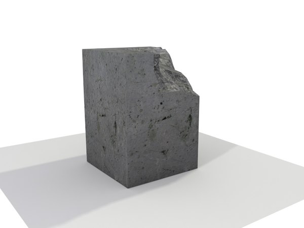 square concrete blocks broken 3d model