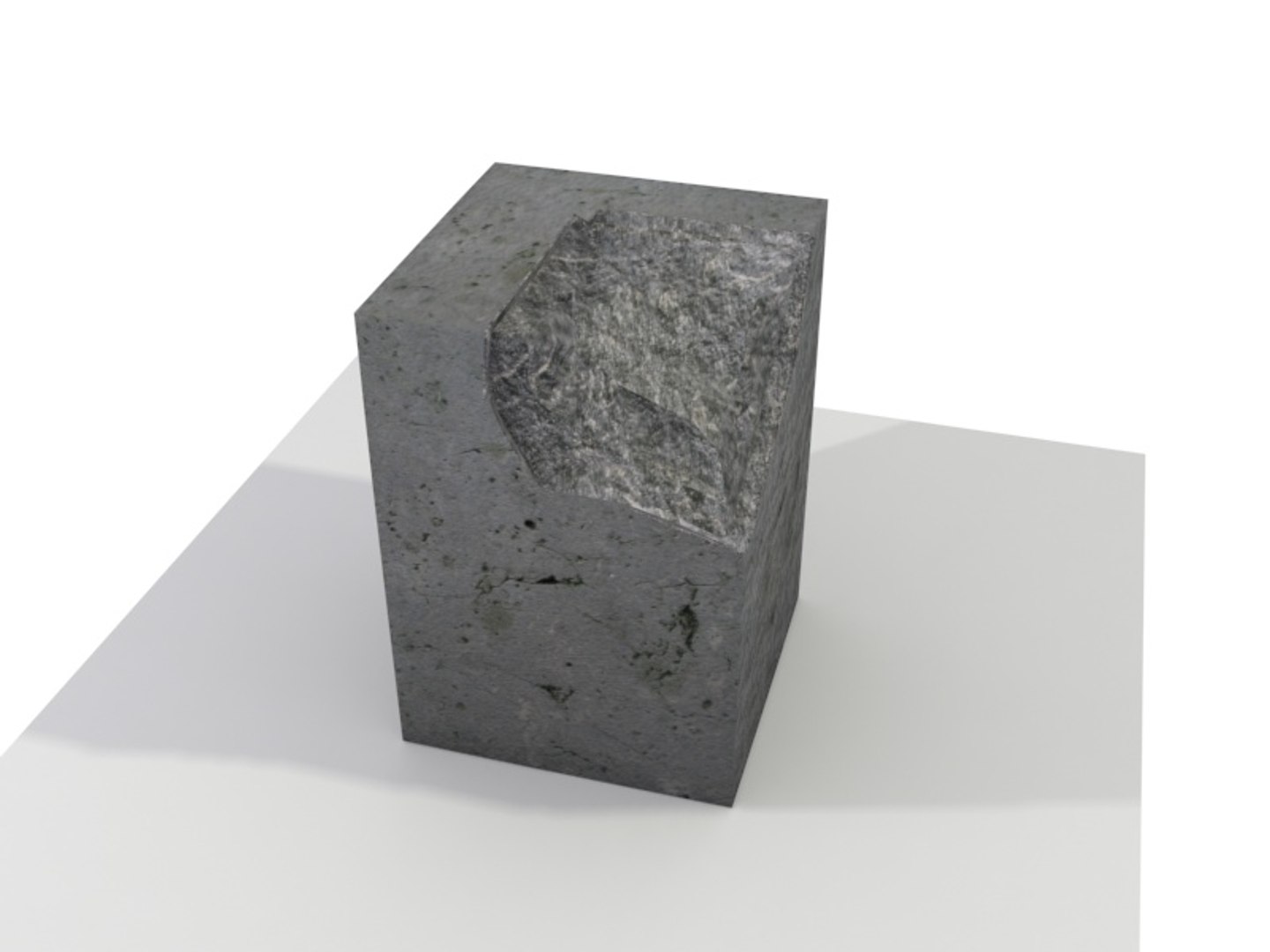 Square Concrete Blocks Broken 3d Model