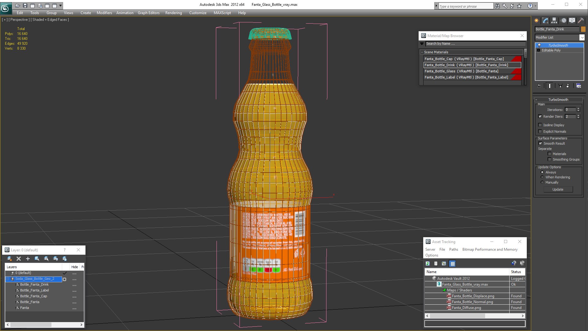 3D fanta glass bottle model - TurboSquid 1451113
