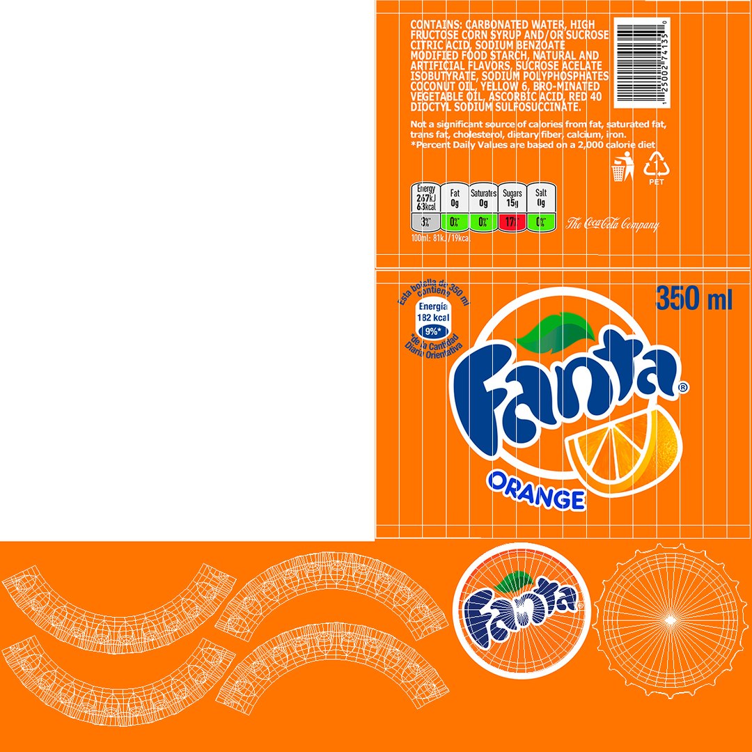 3D fanta glass bottle model - TurboSquid 1451113