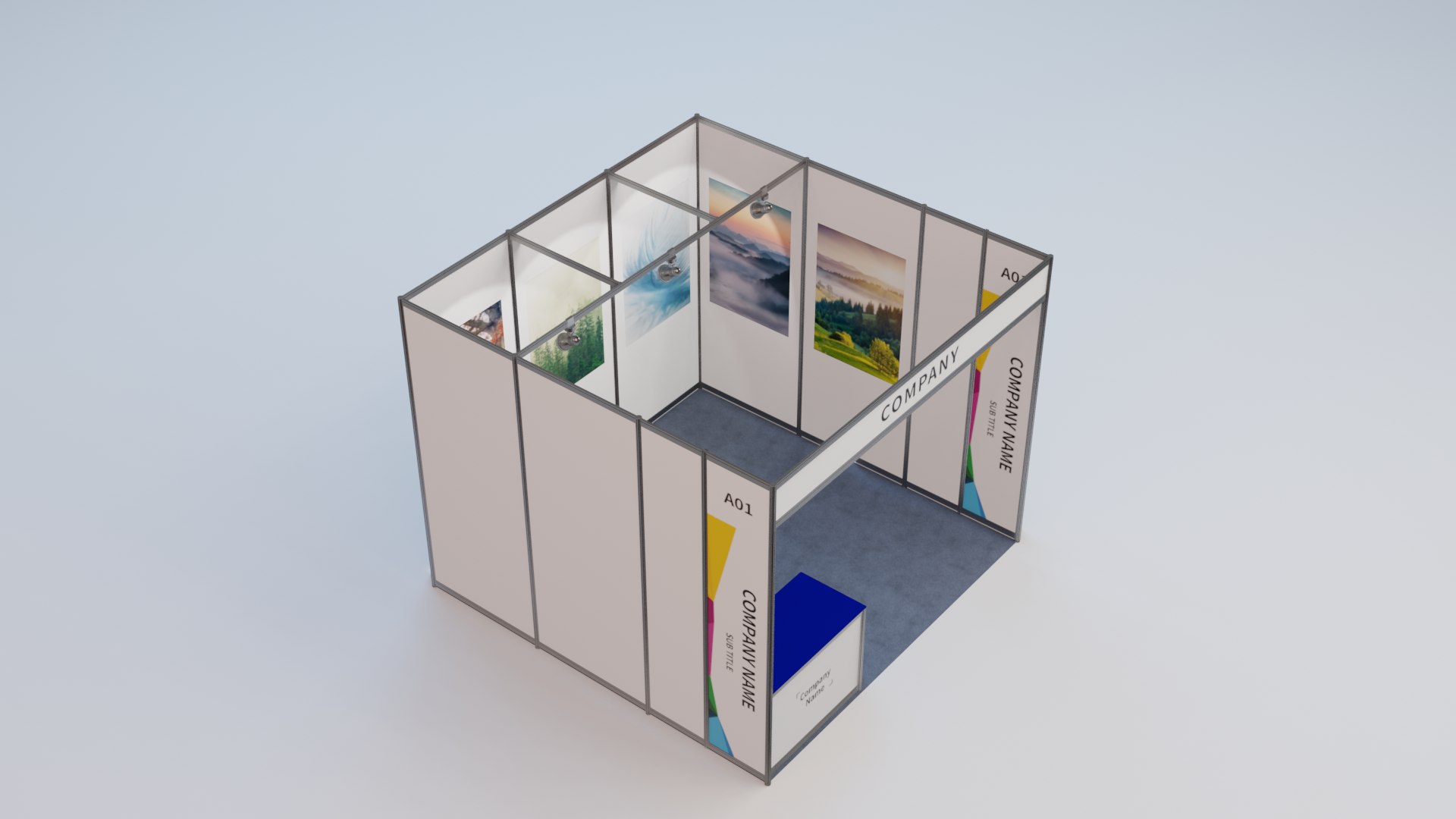 3D Exhibition Trade Show Booth Design B 3m X 3m - TurboSquid 2030242