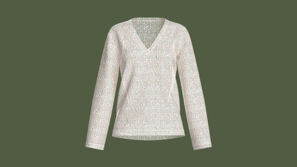 modelo 3d Tops con cuello en V para niñas - TurboSquid 2208455