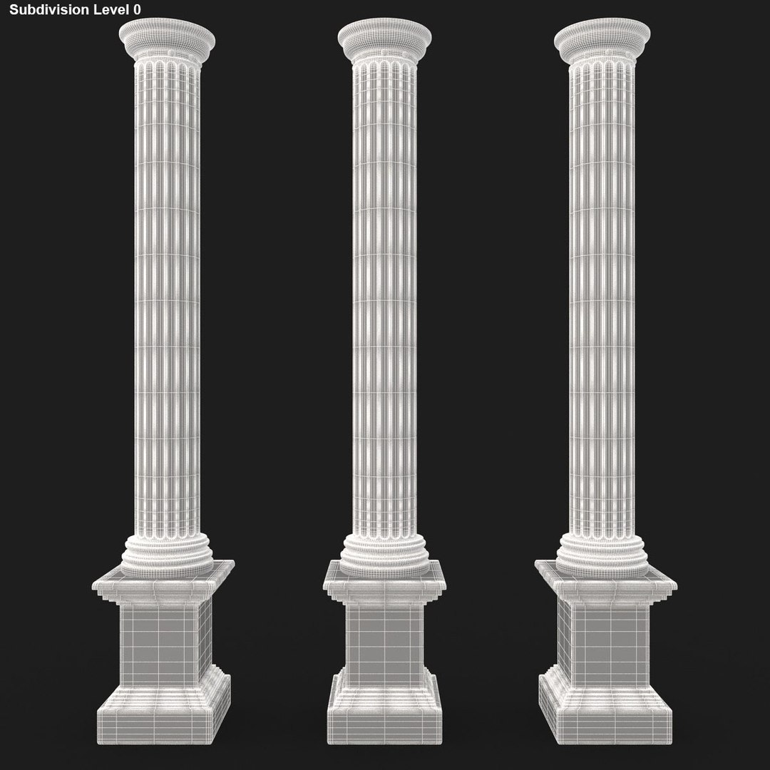 3d Model Of Column 03 3 Colors