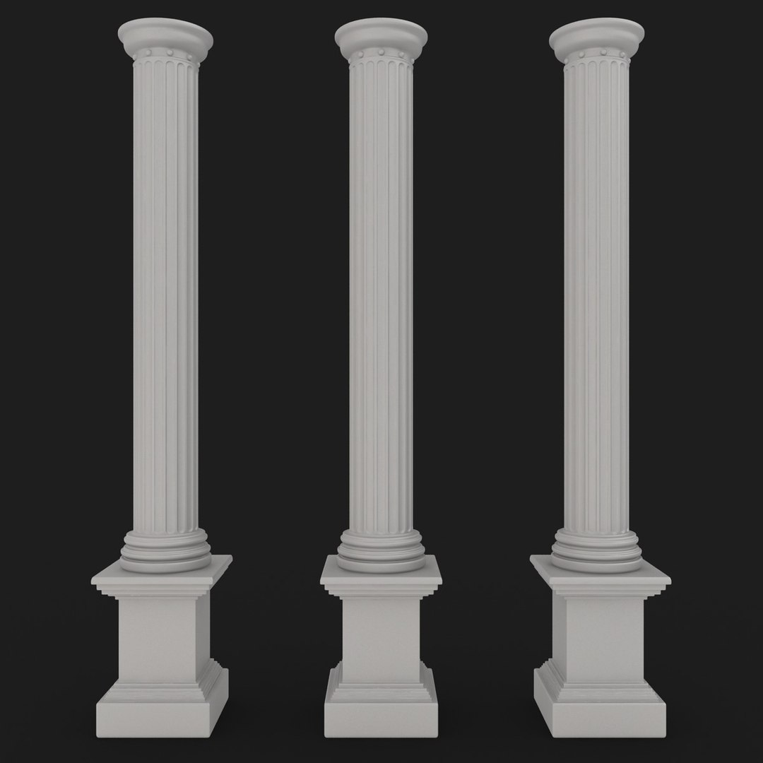 3d Model Of Column 03 3 Colors
